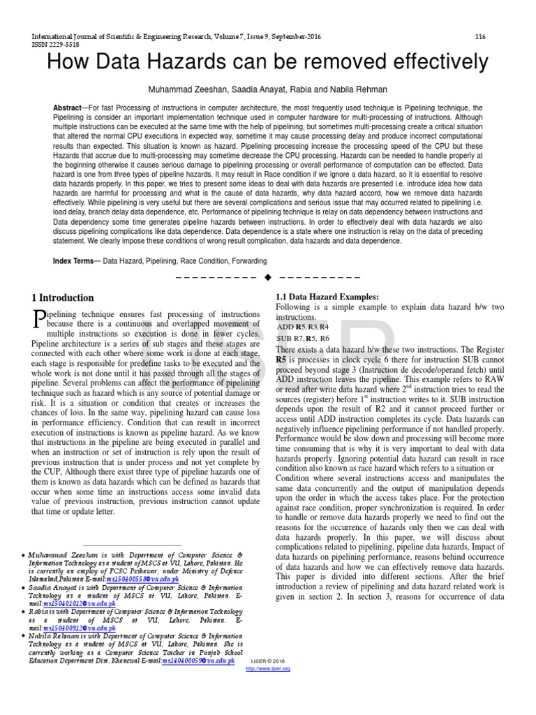 How Data Hazards Can Be Removed Effectively | PDF | Office Equipment | Integrated Circuit