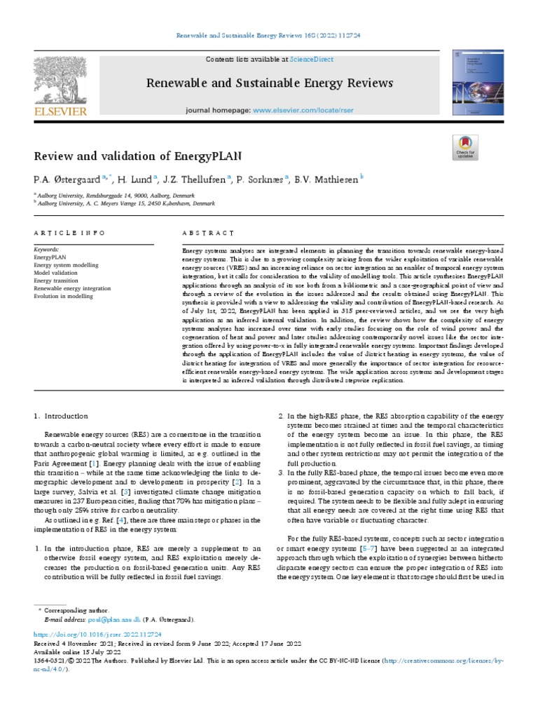 Archreview and Validation of EnergyPL - 2022 - Renewable and Sustainable Energy Revi | PDF ...