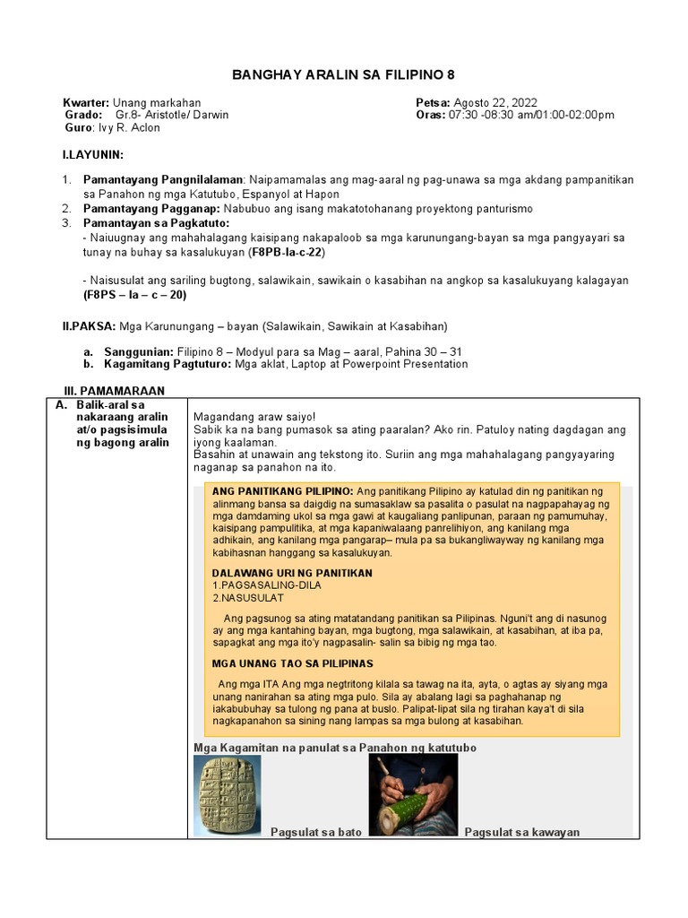 D1 LP Filipino 8 | PDF