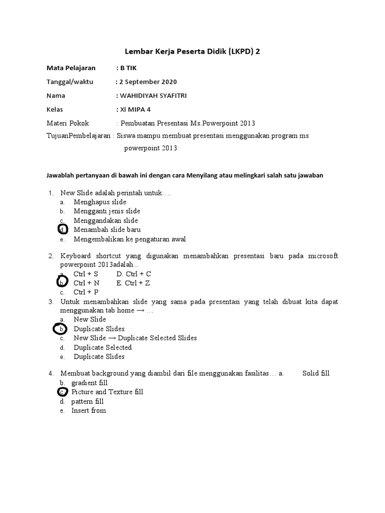 LKPD 2 Pembuatan Presentasi Ms - Powerpoint | PDF