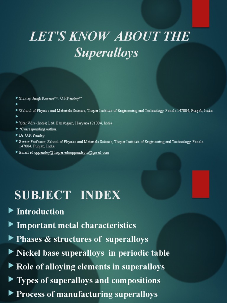 New Superalloys PPT Ssk3 RG | PDF | Alloy | Iron