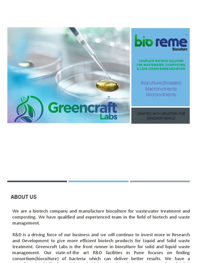 A Sustainable Solution: Greencraft Labs' Complete Biotech Products for ...