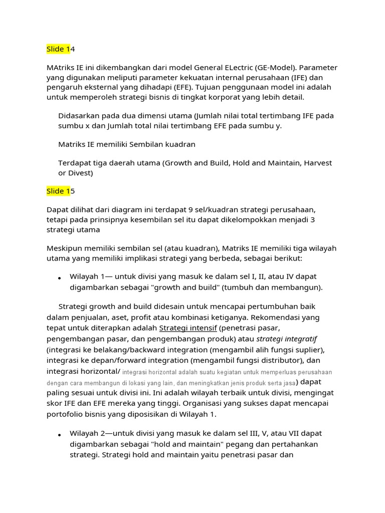 Matriks Internal Eksternal | PDF