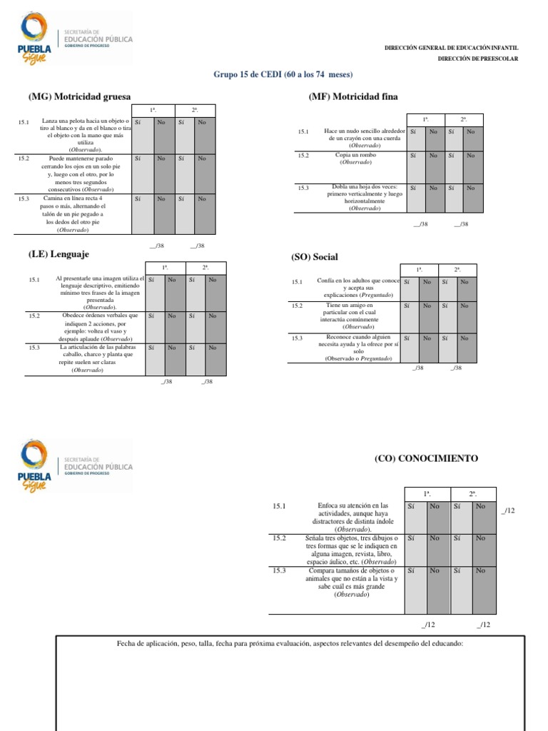 Grupo 15 de CEDI - DIRECCIÃ - NDEPREESCOLARGENERAL | PDF