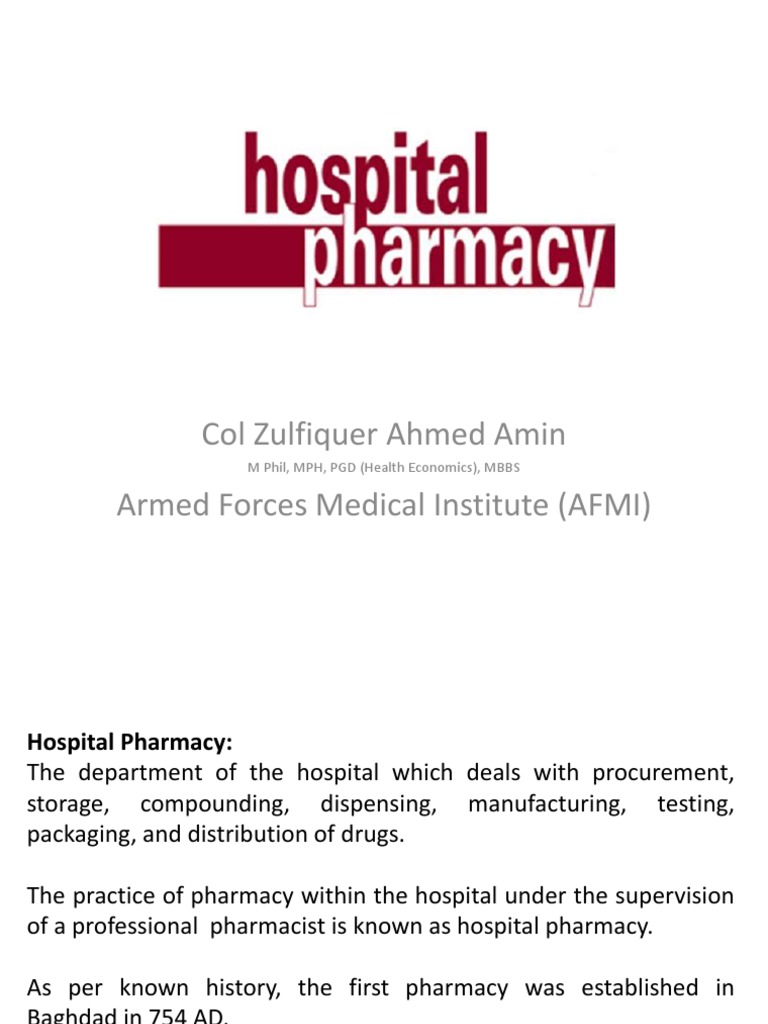 2 Hospital Pharmacy-Organisation and Management | PDF | Pharmacy ...