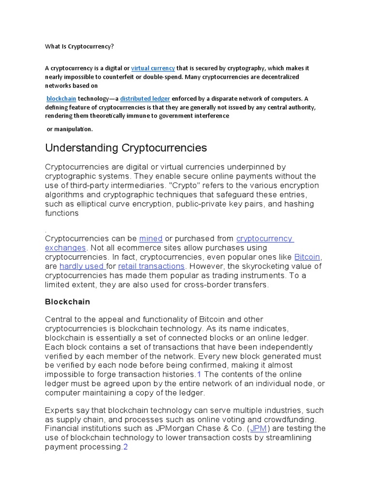 What Is Cryptocurrency | PDF | Cryptocurrency | Bitcoin
