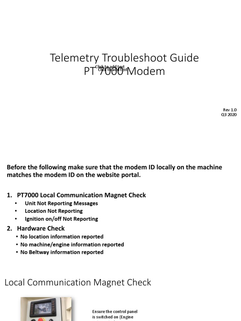 Telemetry Troubleshoot Guide | PDF | Ignition System | Electrical ...