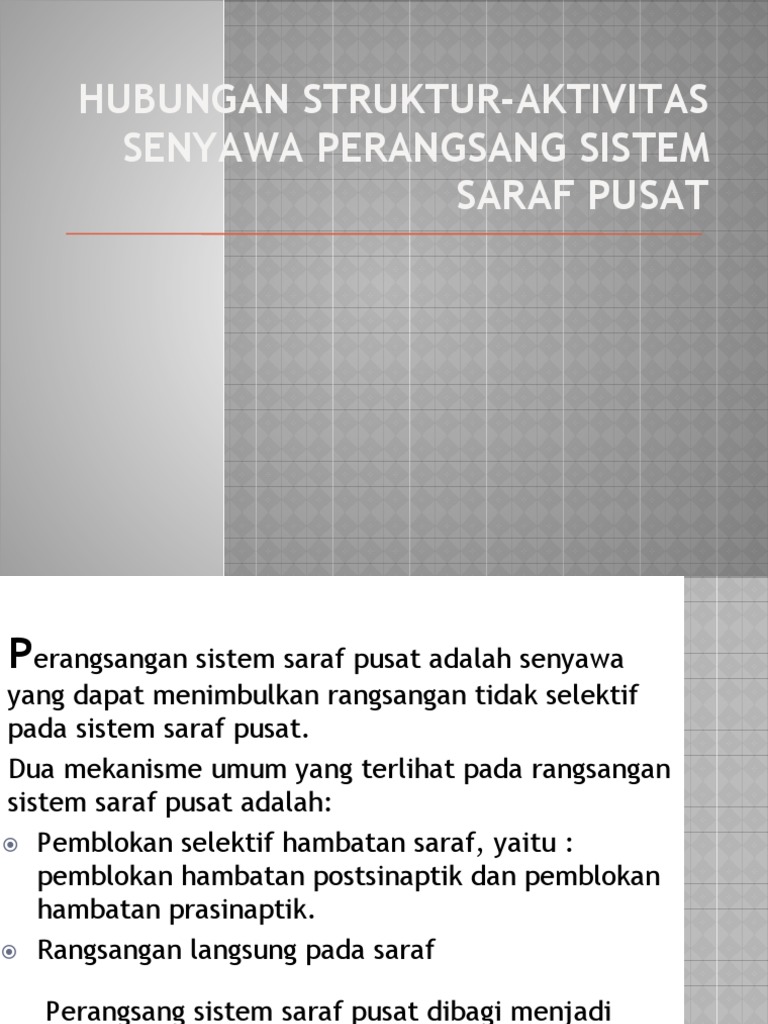 Struktur dan Aktivitas Perangsang SSP | PDF
