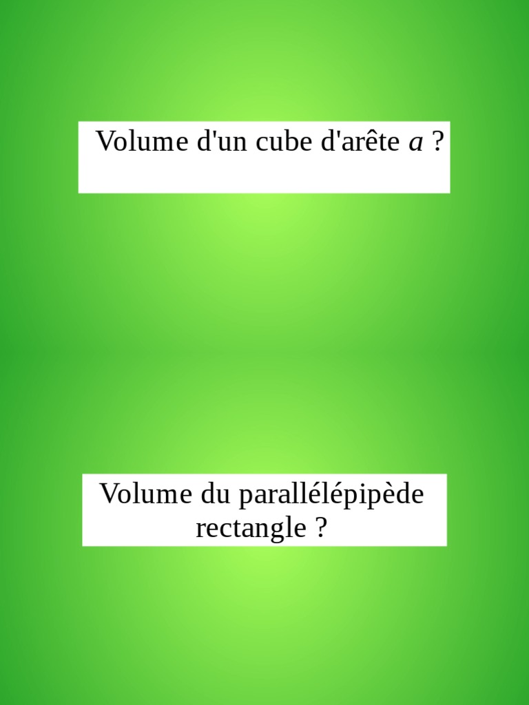 Formules de volumes de solides géométriques | PDF