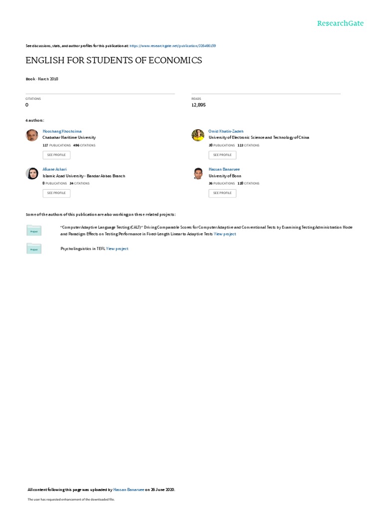 English for Economics Students | PDF | Money | Economics