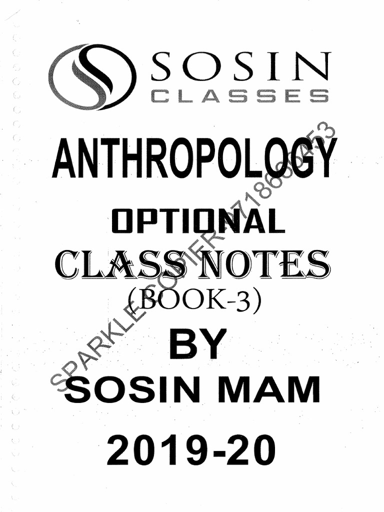 Sosin Mam Anthropology Notes PDF | PDF