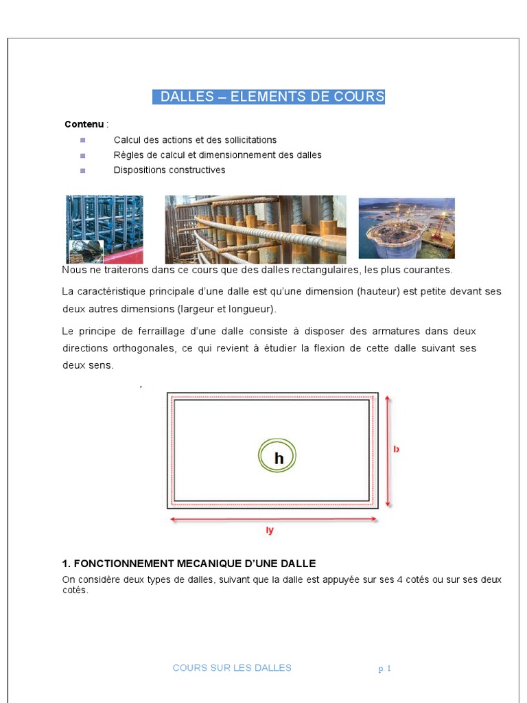 Cours - Dalles Eurocode | PDF | Flexion (matériau) | Béton armé