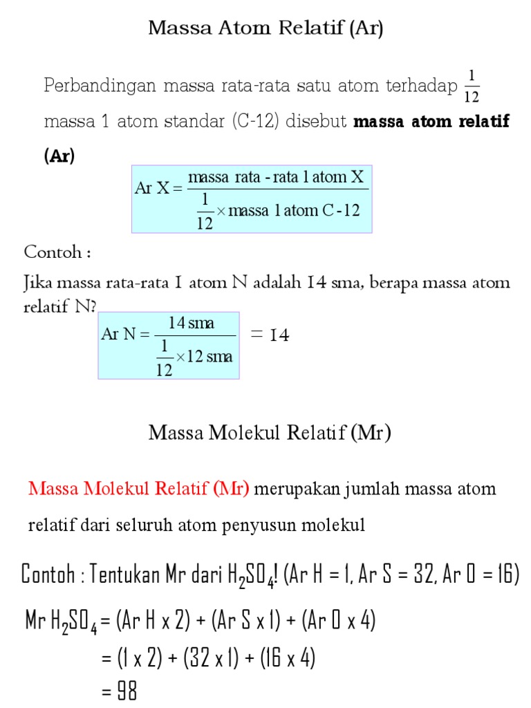 Massa Molekul dan Atom Relatif dalam Kimia | PDF
