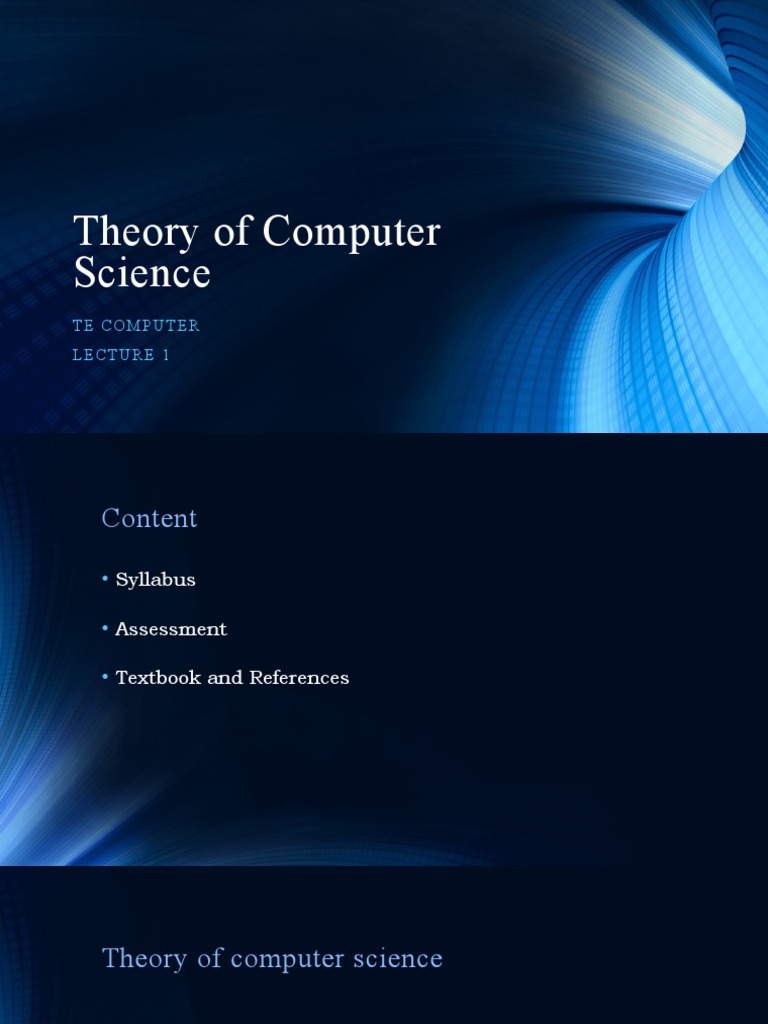 TCS Lect 1 Syllabus & Intro | PDF | Theory Of Computation | Formalism ...