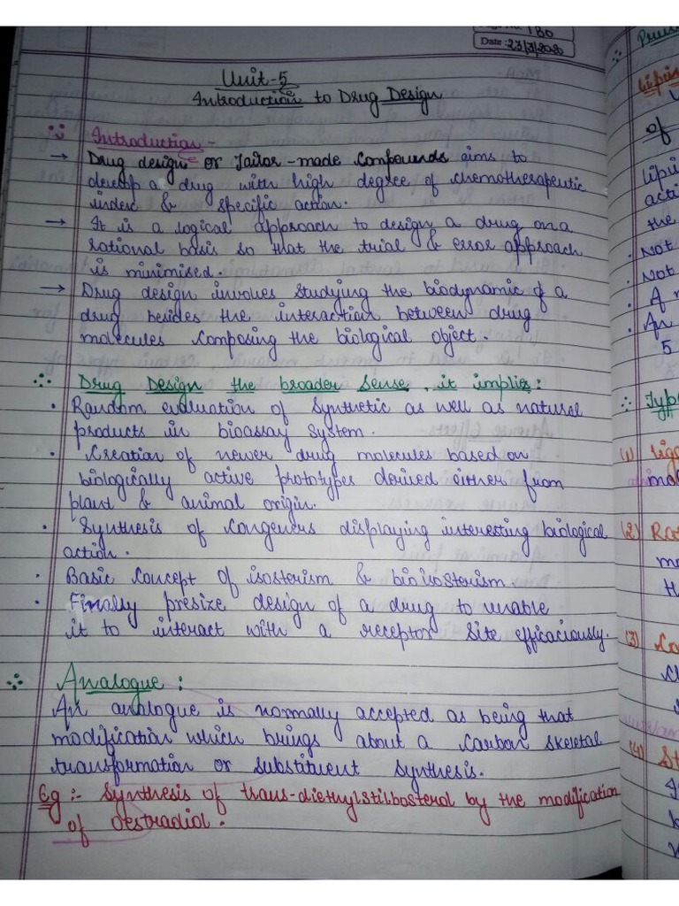 Medicinal Chemistry Unit 5 Sem 6 | PDF