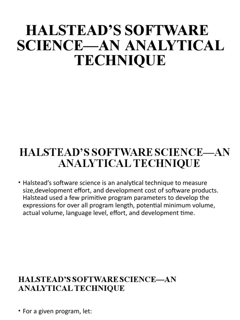 HALSTEAD | PDF