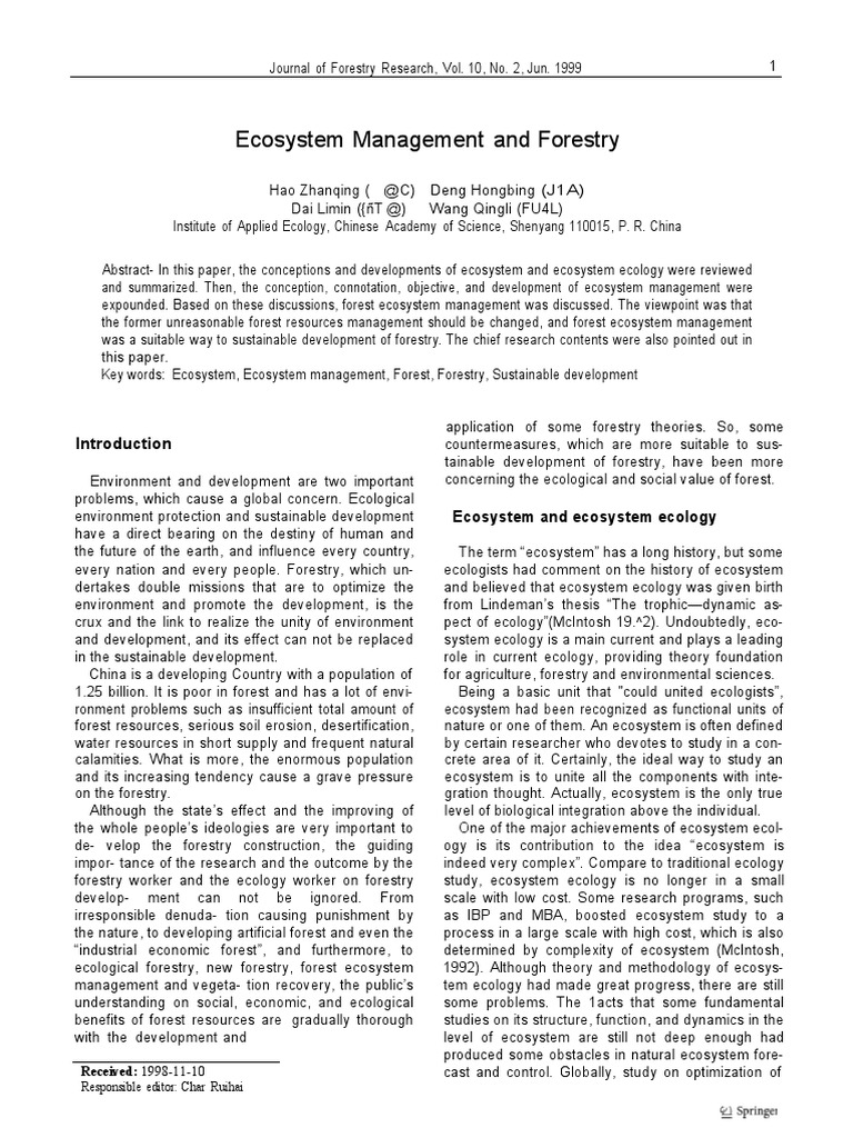 Ecosystem Management and Forestry | Download grátis PDF | Forestry ...