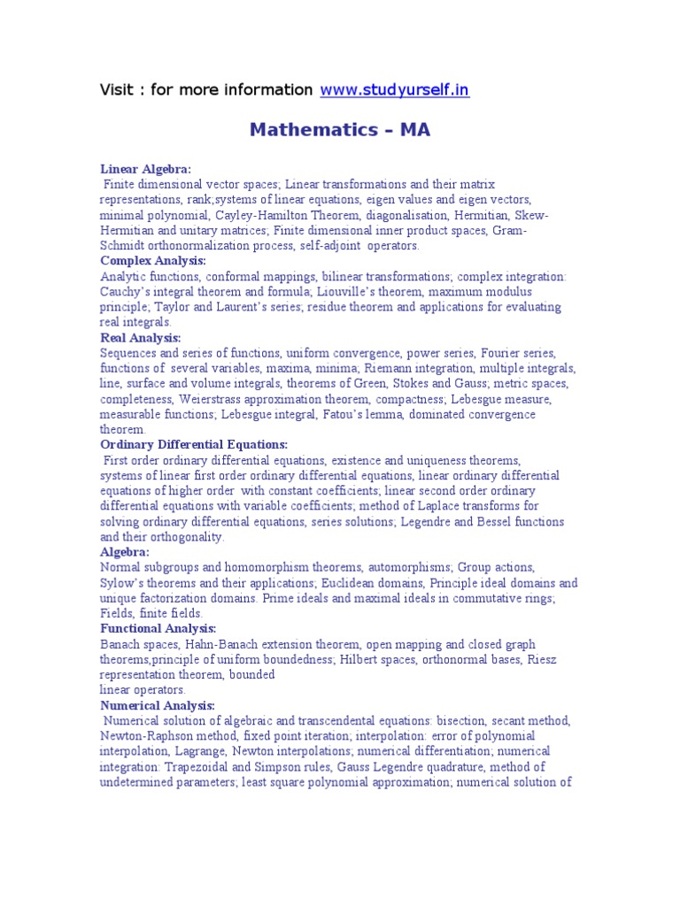 GATE Mathematics | PDF | Integral | Linear Programming