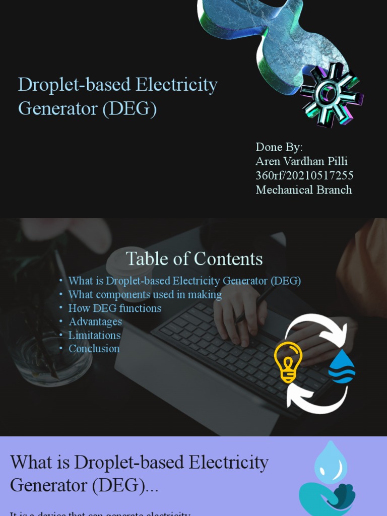 Droplet-based Electricity Generator Converts Water Motion Into Renewable Energy | PDF ...
