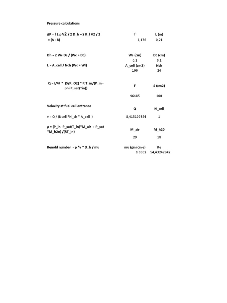 Pressure Calculations | PDF