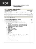 Blood Culture Collection Procedure Guide | PDF | Medical Specialties ...