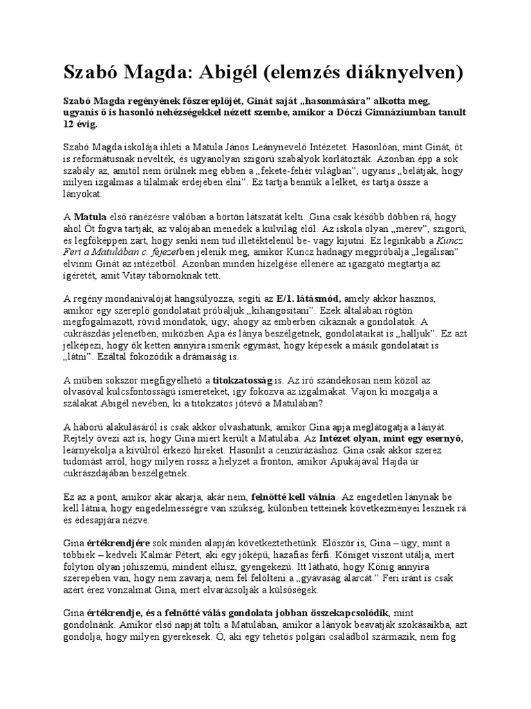 Abigél | PDF
