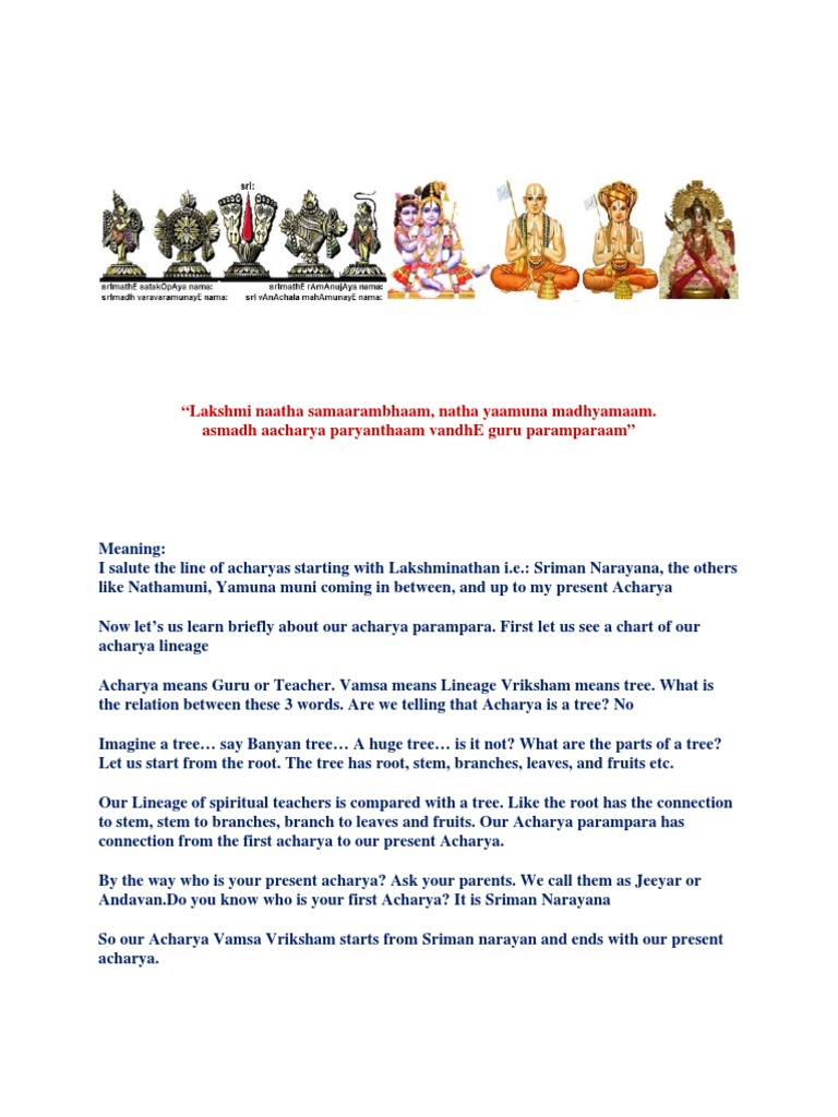 Vaishnava Guru Parampara Overview | PDF | Indian Religions | Indian ...
