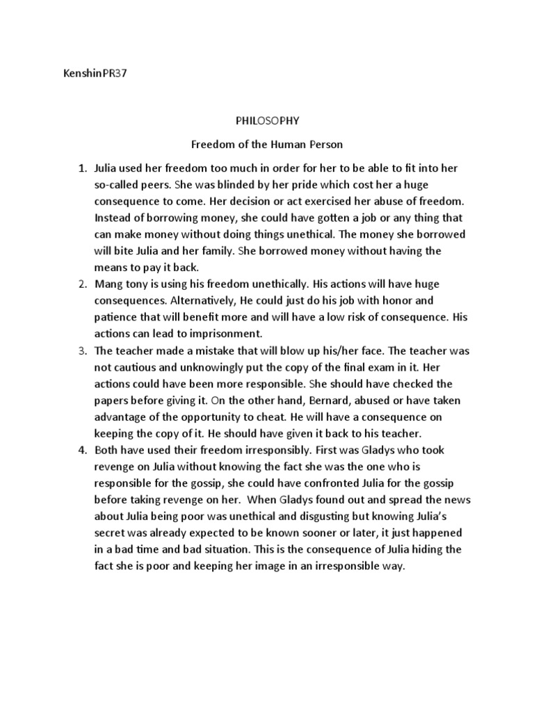 Freedom of The Human Person | PDF