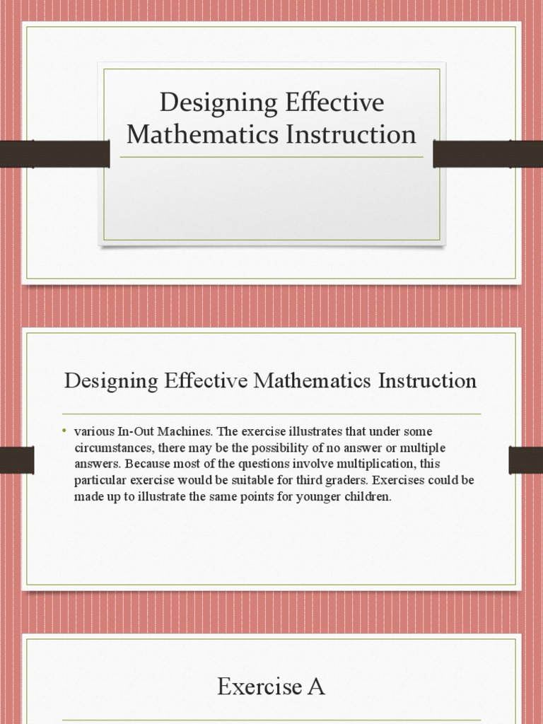 Designing Effective Mathematics Instruction JESRILE PUDA | PDF ...