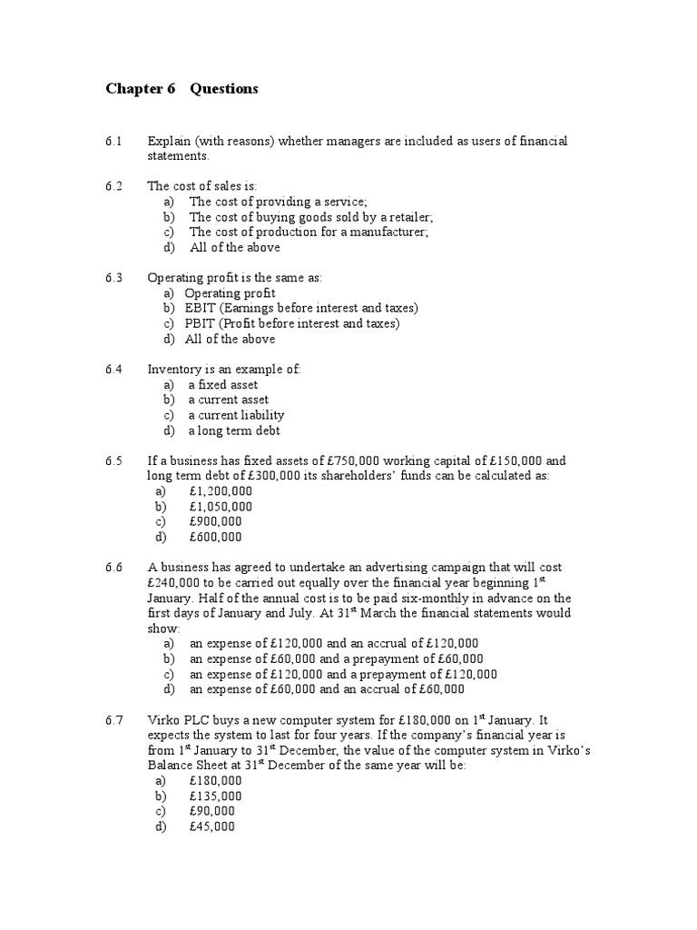 Chapter 6 - Constructing Financial Statements - IFRS and The Framework ...