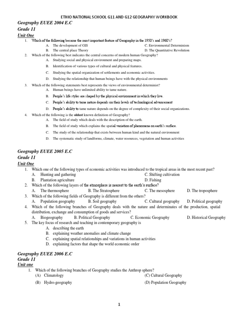 Grade 11 Geography Workbook PDF | PDF | Africa | Geography