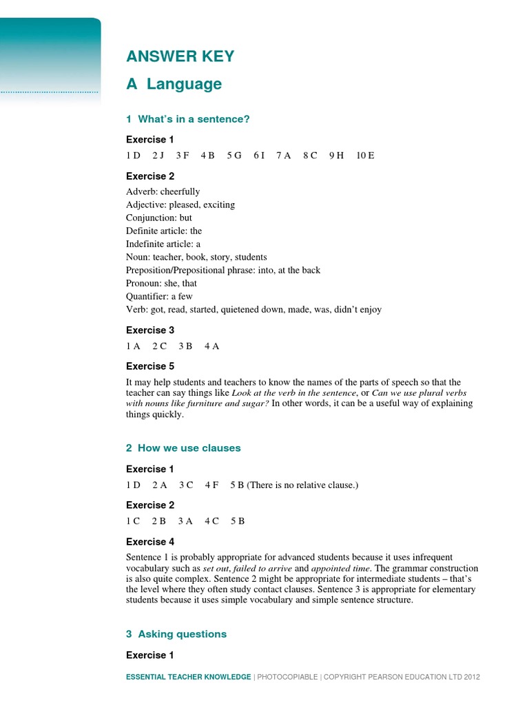 Essential Teacher Knowledge ANSWERS | PDF | Verb | Teaching Method