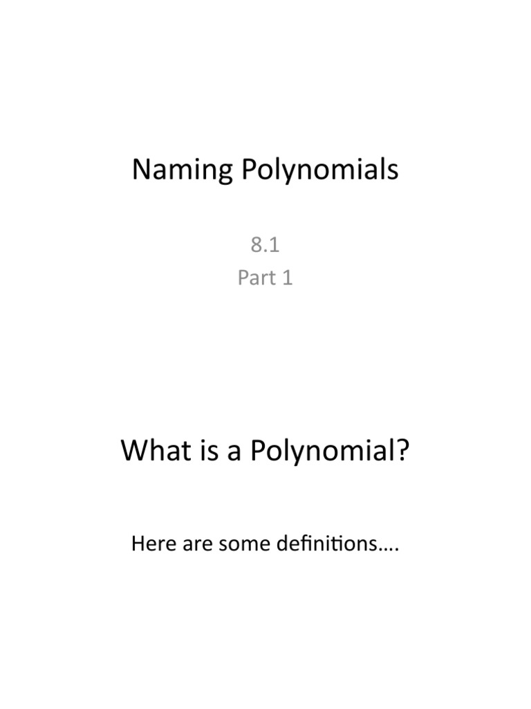 Naming Polynomials | PDF | Polynomial | Applied Mathematics
