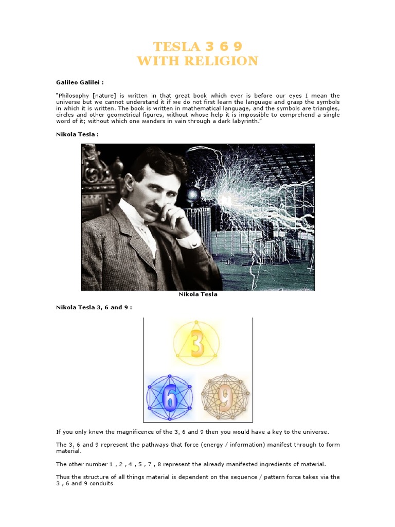 Nicolas Tesla With Religion 3 6 9 | PDF | Event Horizon