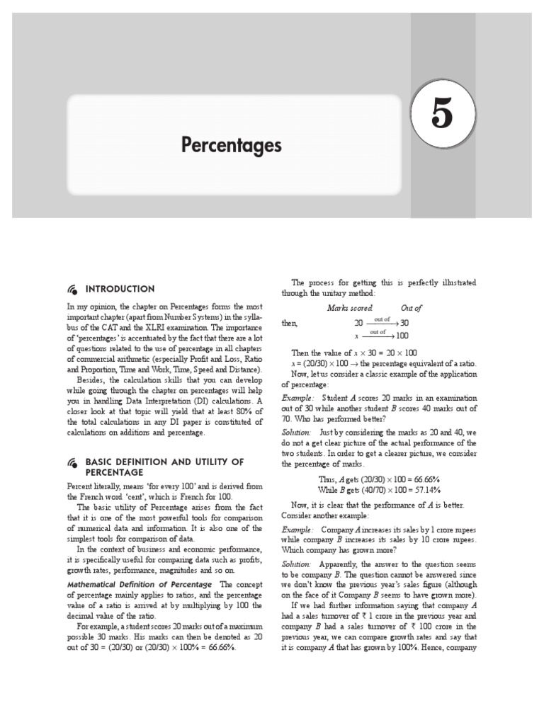 Percentages | PDF | Percentage | Ratio