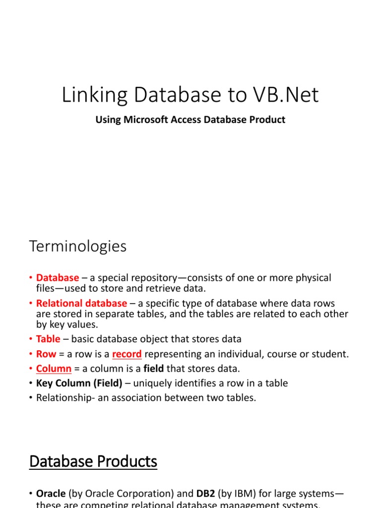 Linking Database To A VB Project (Lesson 5) | PDF | Databases ...