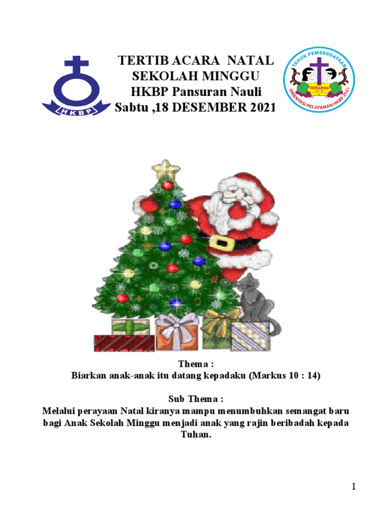 Tertib Acara Natal Sekolah Minggu 2021 | PDF