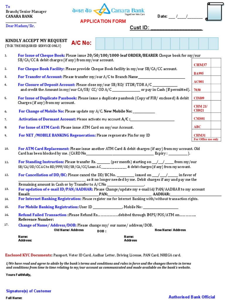 All in One Form-1 | PDF | Debit Card | Cheque