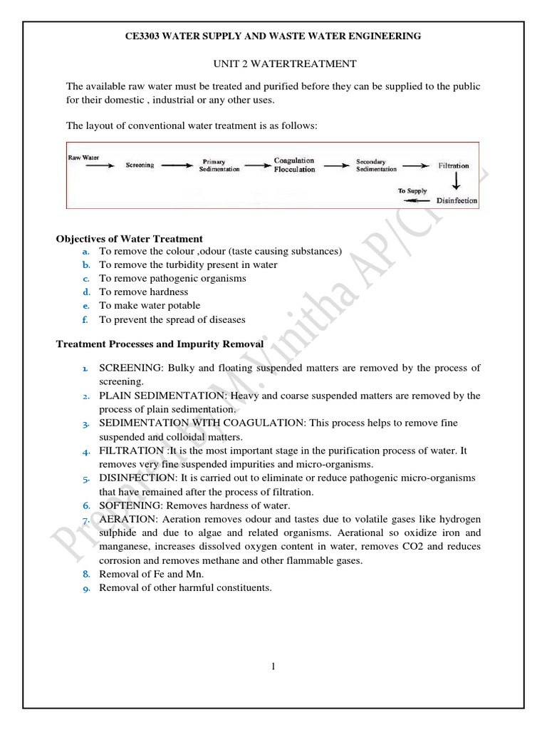 Unit 2 Water Treatment Ce3303 | PDF | Water Purification | Chlorine