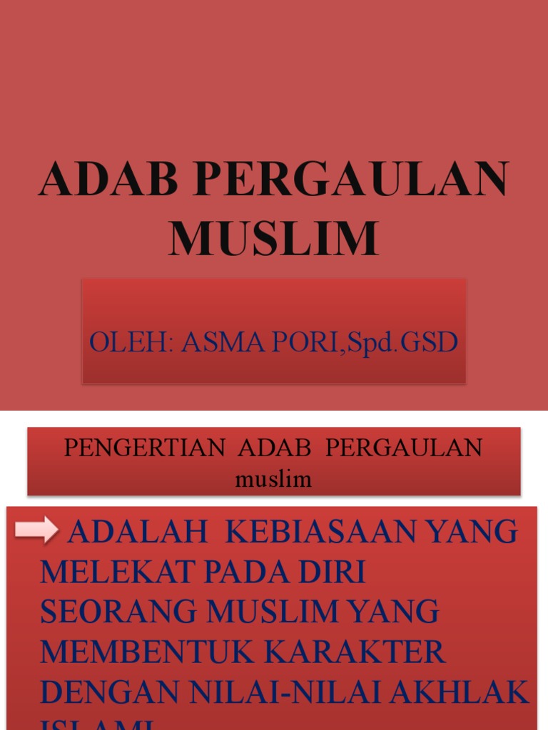 Adab Pergaulan Muslim | PDF