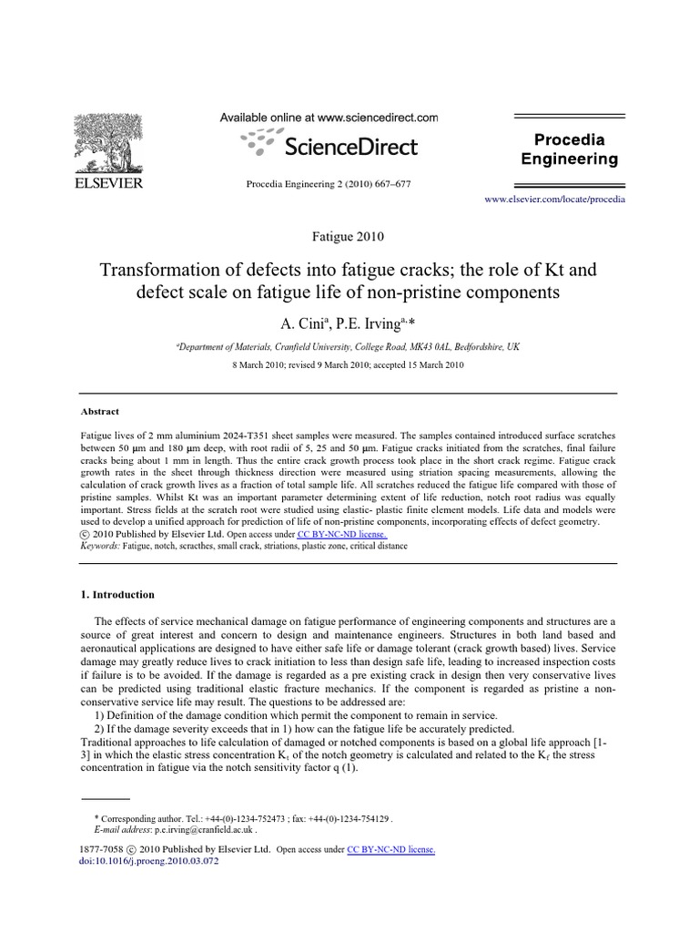 Kt Impact on Fatigue of Non-Pristine Components | PDF | Fatigue ...