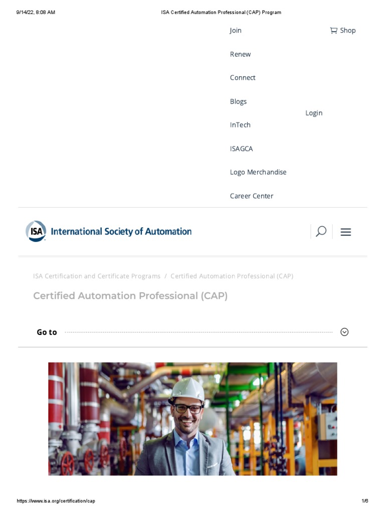 ISA Certified Automation Professional (CAP) Program | PDF | Test ...