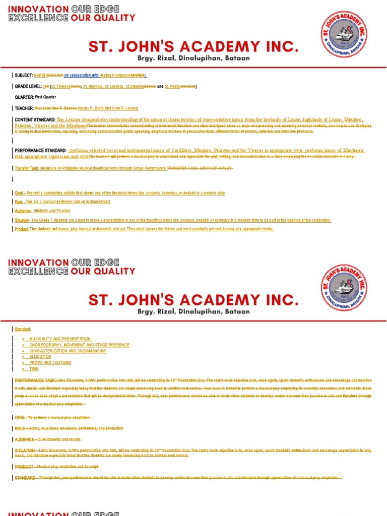 Grade 7 Big Ptask | PDF | Learning | Linguistics