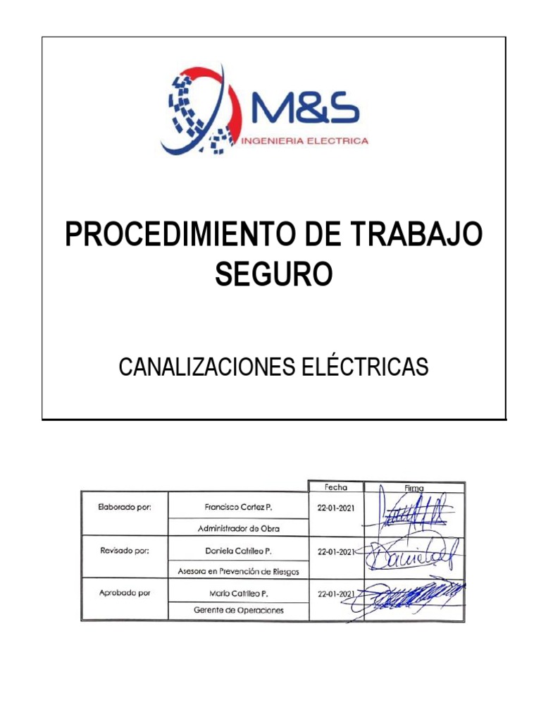 M&S-PTS-PFT-CAN-01 Canalizaciones Eléctricas | Descargar gratis PDF | Tubería (transporte de ...