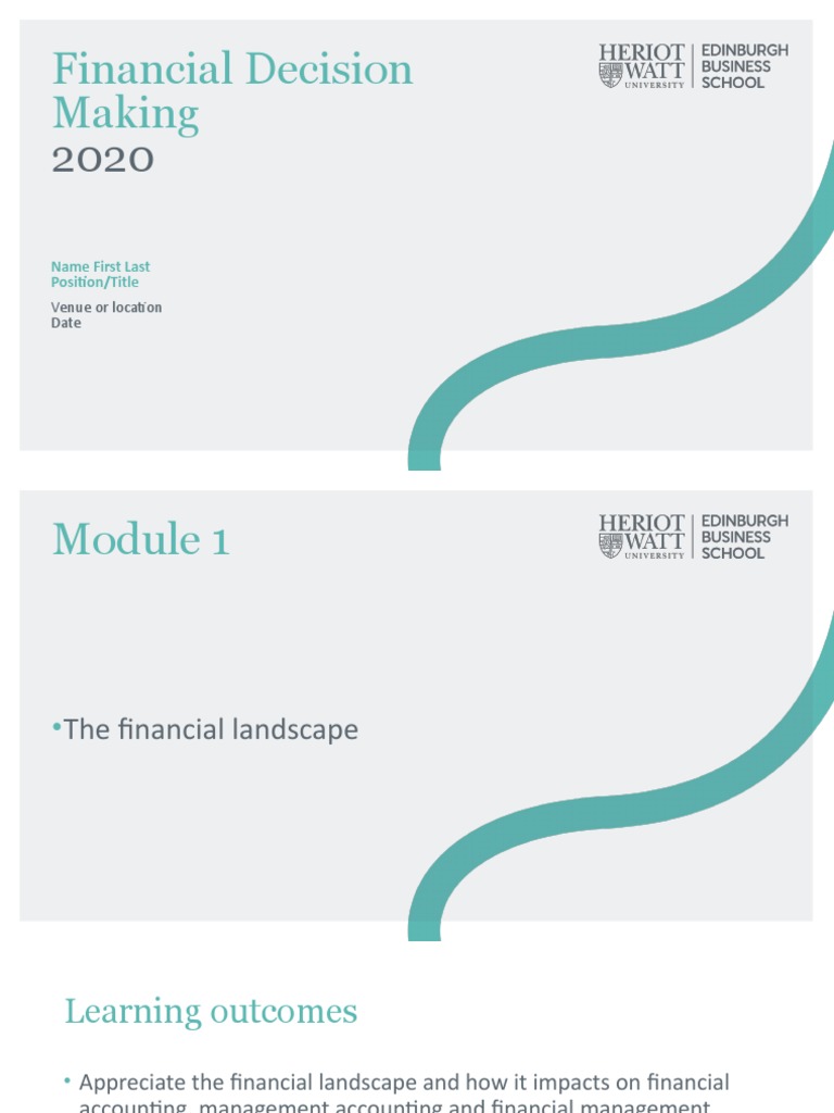 FDM On-Campus Module 1 TheFinancialLandscape | PDF | Business | Accounting