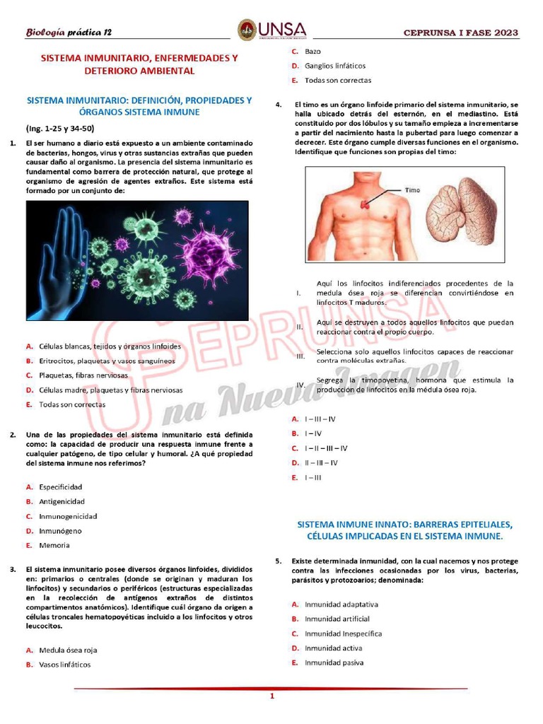 Práctica #12 Biología - Ceprunsa I Fase 2023 | PDF