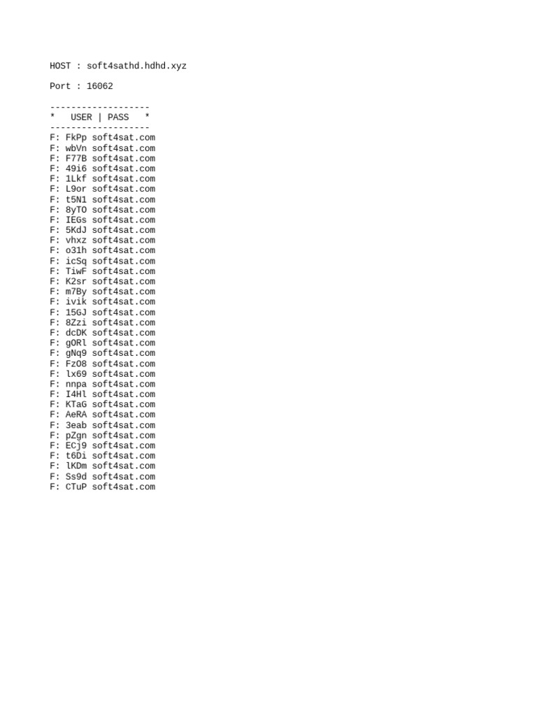 Soft4sat IPTV Server Login Credentials List | PDF