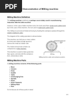 Study of Milling Machine | PDF | Machines | Tools