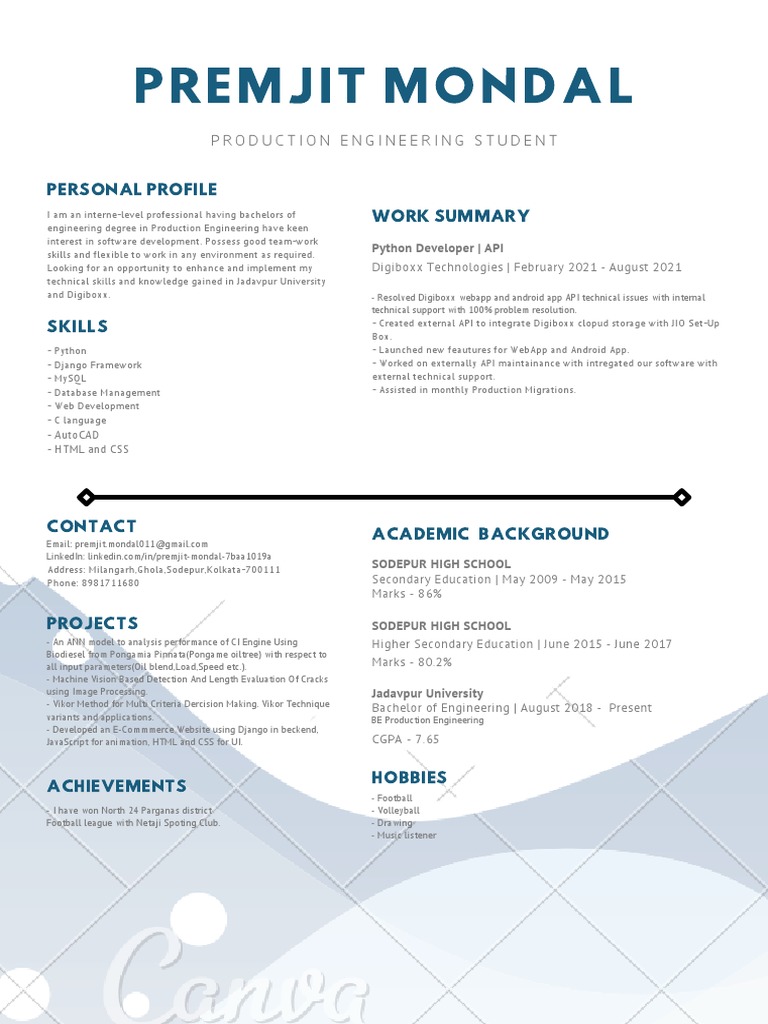PREMJIT MONDAL Resume | PDF | Web Application | Engineering