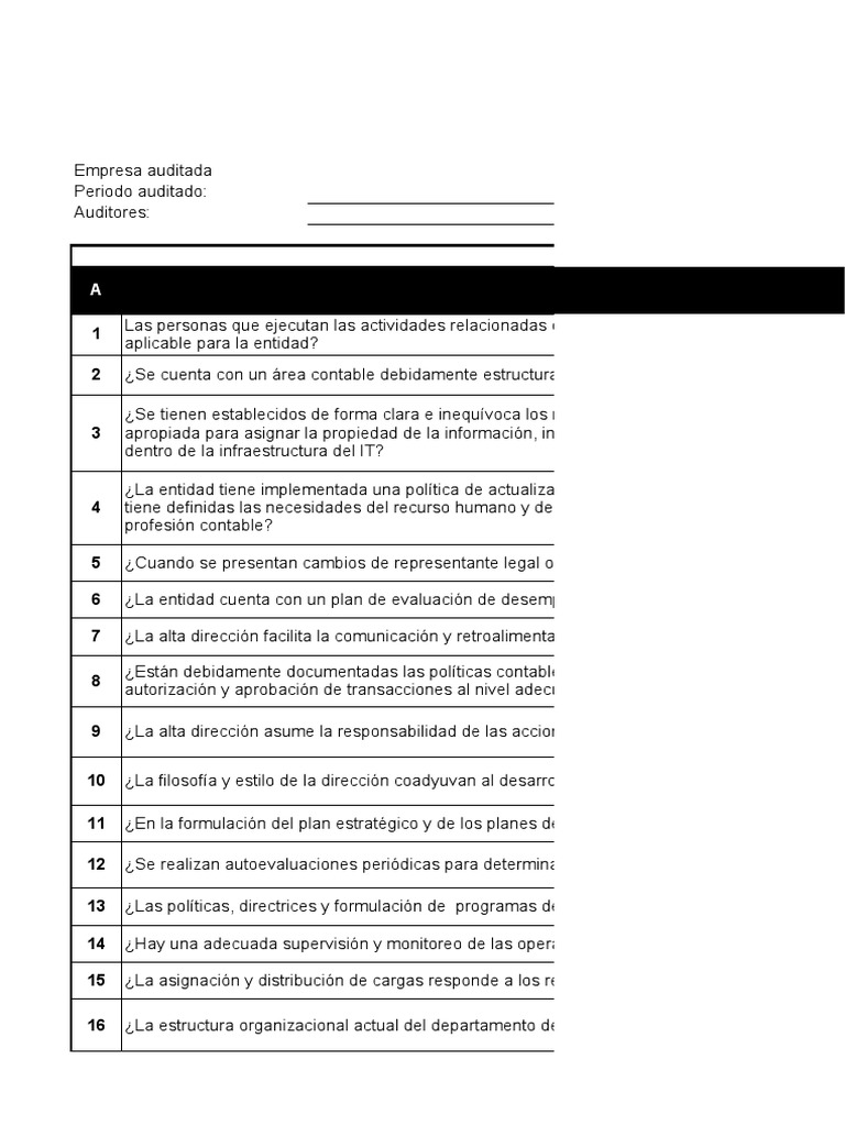 Cuestionario Control Interno Contable 2022-2 | PDF | Contabilidad ...